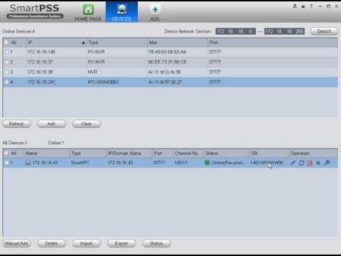 Add Device to SmartPSS via IP