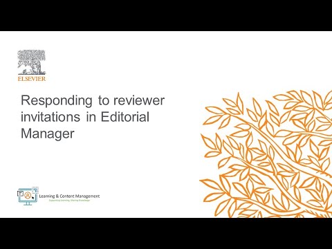 Responding to reviewer invitations in Editorial Manager