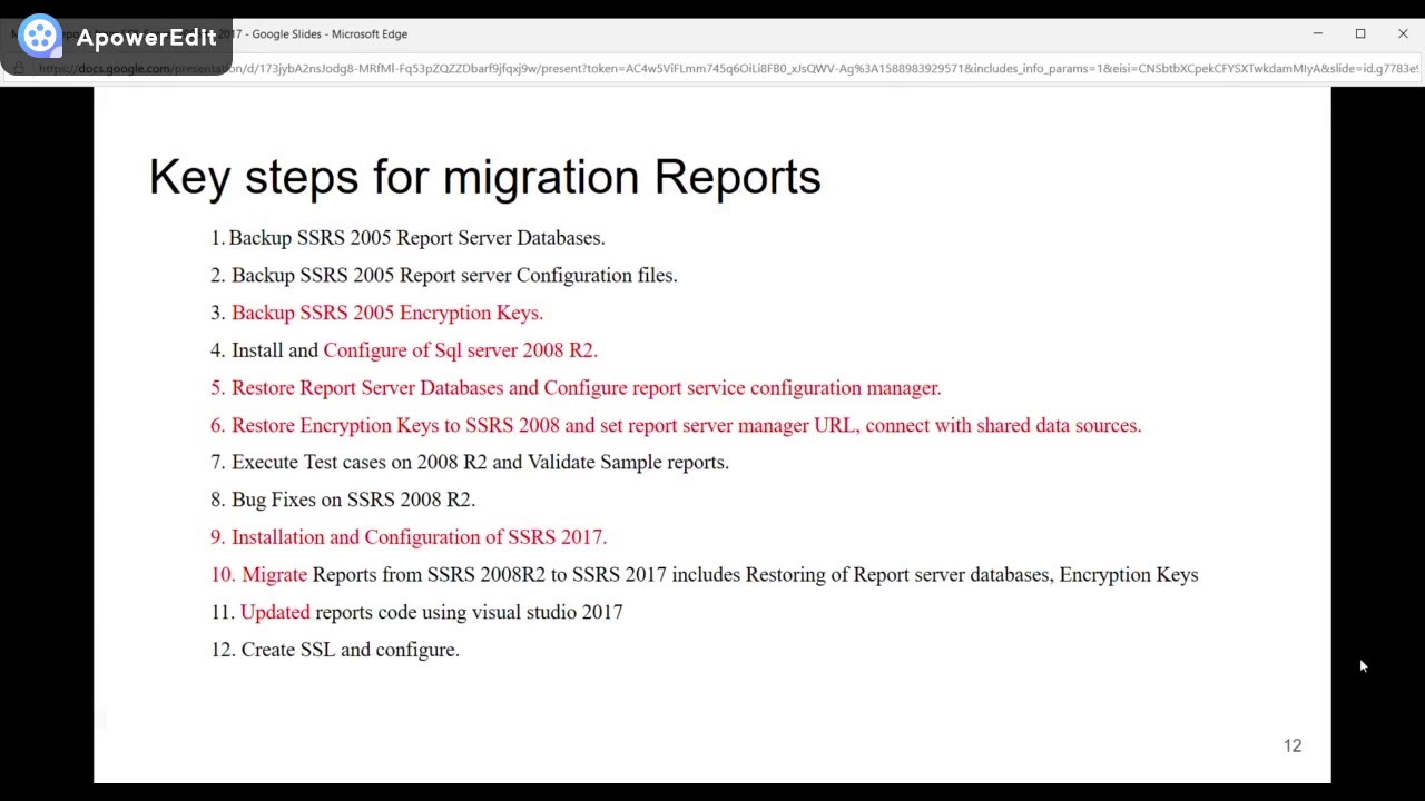 Migrate reports from SQL server 2005 to 2017
