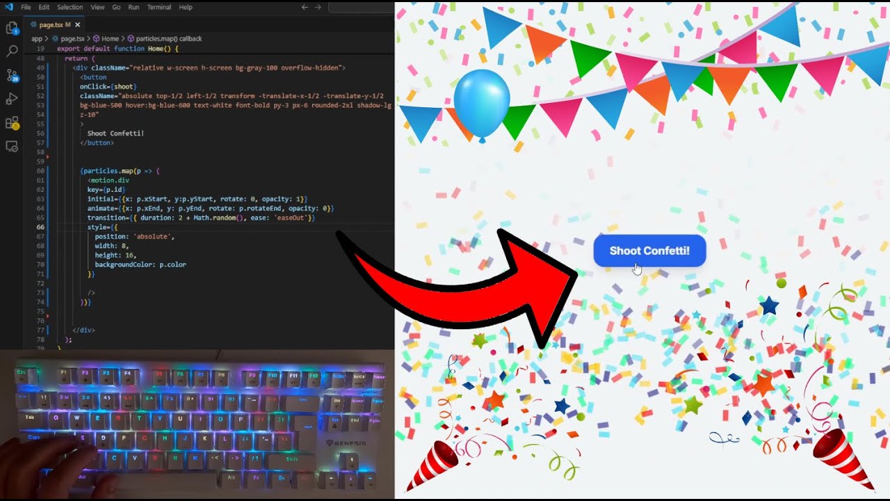 ASMR Programming – Satisfying Confetti Animation | Next.js