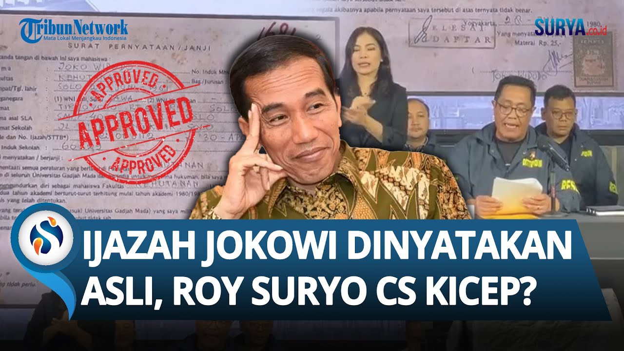 Roy Suryo Cs Kicep! Ijazah S1 Jokowi Resmi Dinyatakan Asli oleh Bareskrim seusai Uji Lab ...