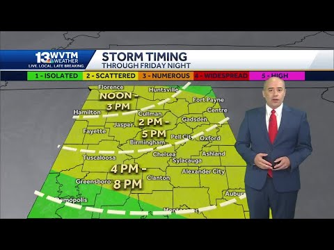 Friday's cold front brings another threat of severe storms to Alabama
