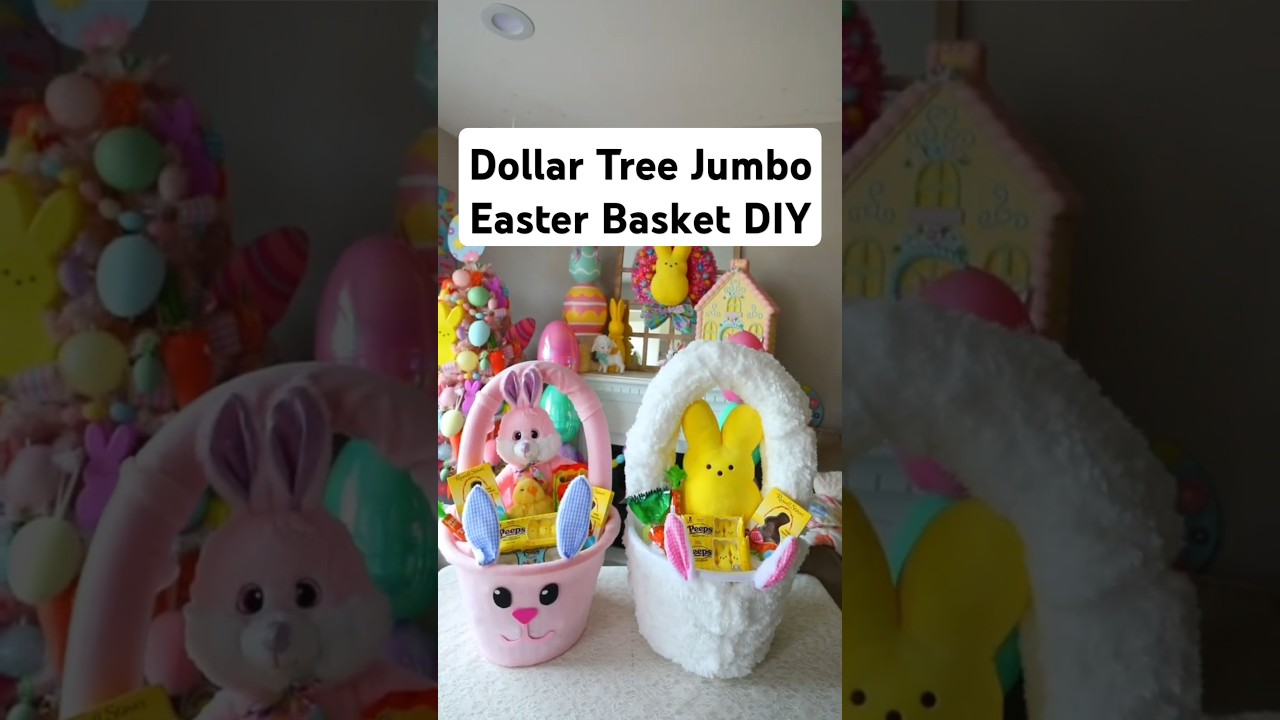 Dollar Tree Jumbo Easter Basket DIY
