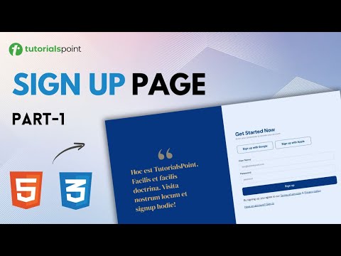 How to create Signup Landing Page using HTML & CSS | Part 1