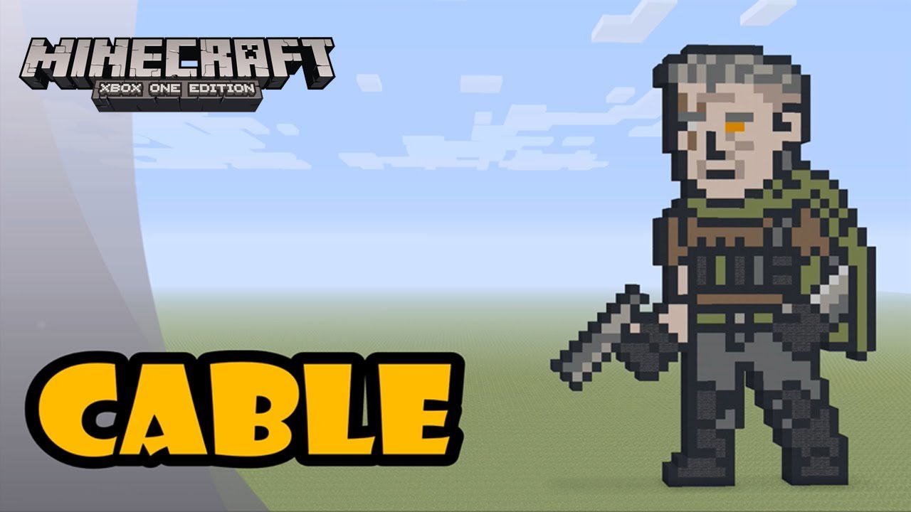 Minecraft: Pixel Art Tutorial and Showcase: Cable (Deadpool 2)