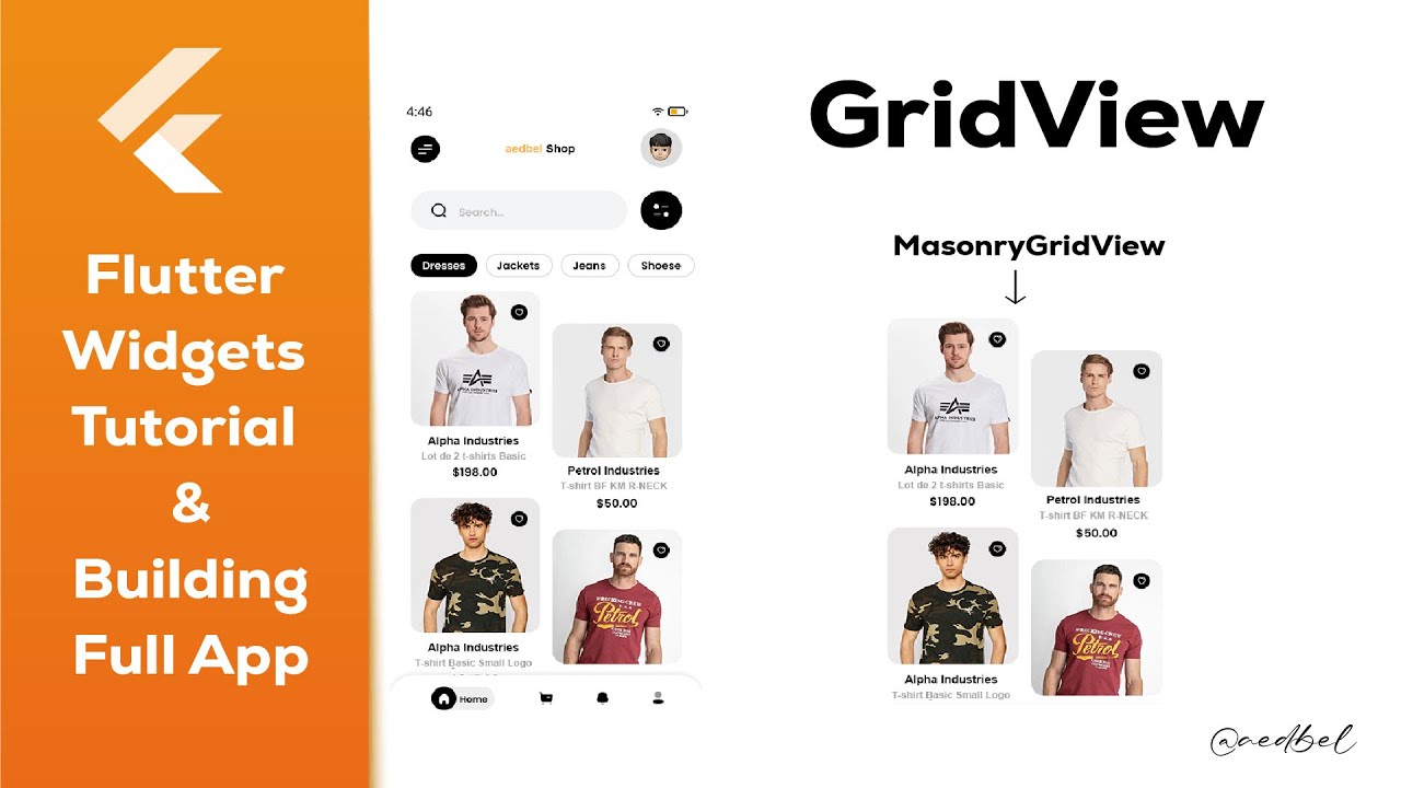 Flutter GridView Widget  - Flutter Widgets Tutorial & Building Full App - Tutorial for Beginners -