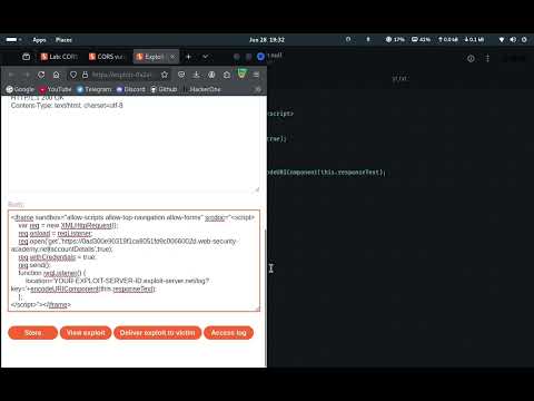 CORS vulnerability with trusted null origin | Web Security Academy | PortSwigger Labs