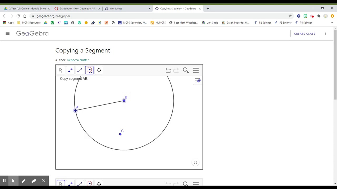 How to Copy a Segment with GeoGebra