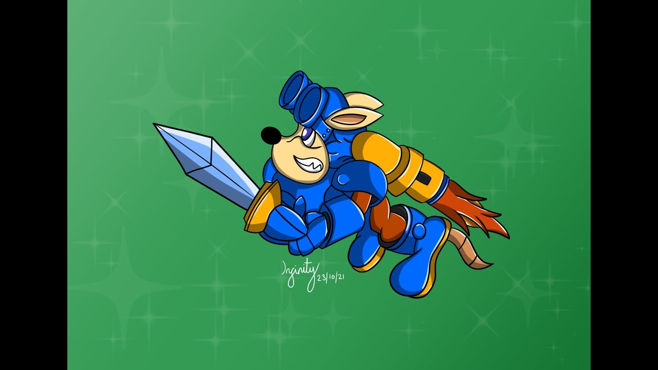 Sparkster (Rocket Knight Adventures) - Art Timelapse
