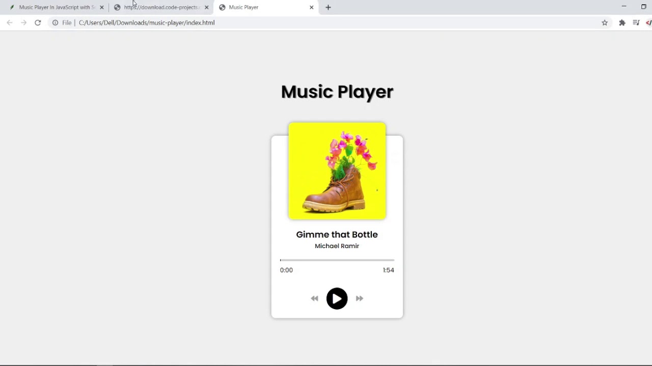 Music Player In JavaScript With Source Code | Source Code & Projects
