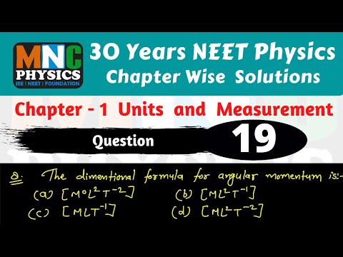 The Dimensional Formula of Angular Momentum is | 30 years neet-aipmt chapterwise solutions - physics
