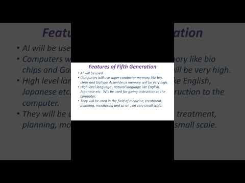 Features of fifth generation of computer #shorts #trending @YouTube