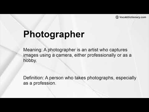 Photographer Meaning