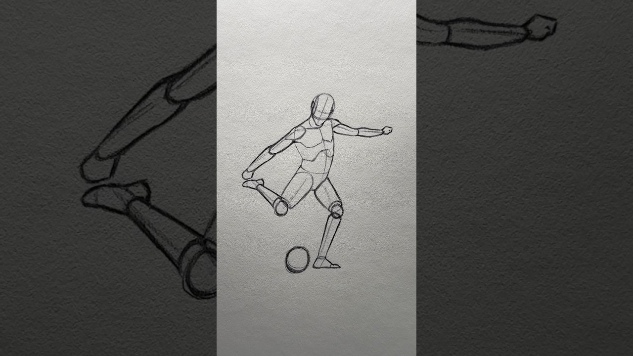 How to Draw a Football Player Pose - Tutorial #drawing #sketch #football #pose #tutorial #shorts #fy