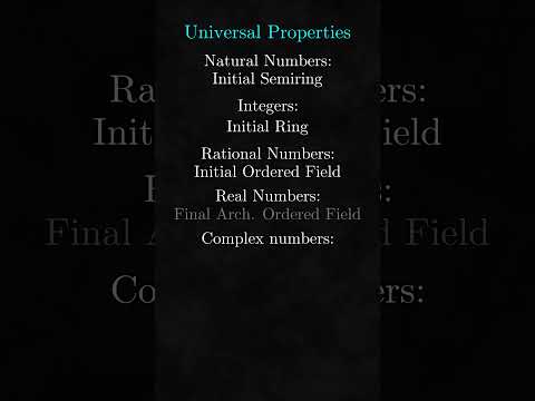 Universal Properties of Number Systems