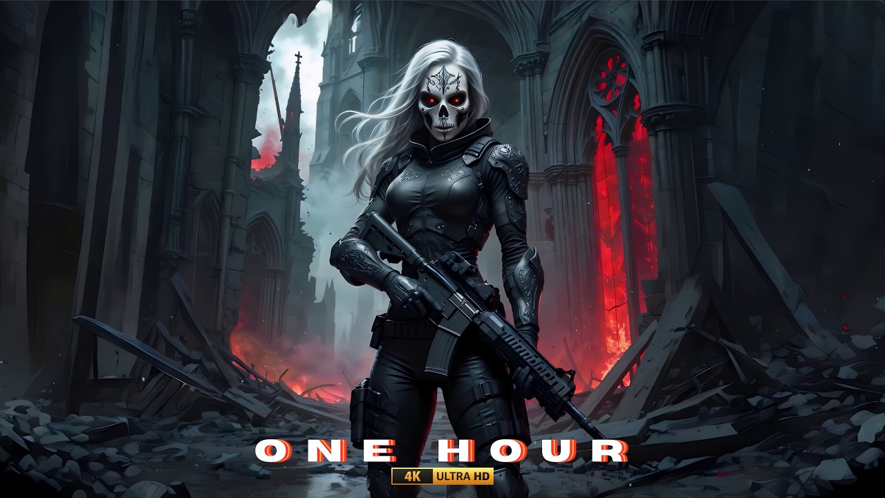 Gun Goddess from the Abyss | Dark Sci-Fi Live Wallpaper 4K | 1 Hour Loop
