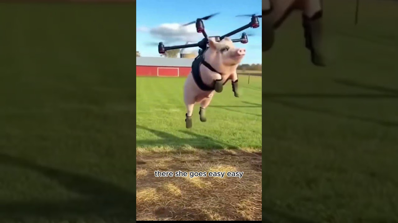 Hammy the flying pig 🤣 #comedy #pig #drone