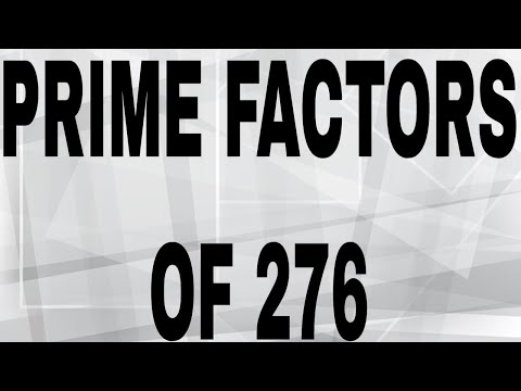 PRIME FACTORS OF 276