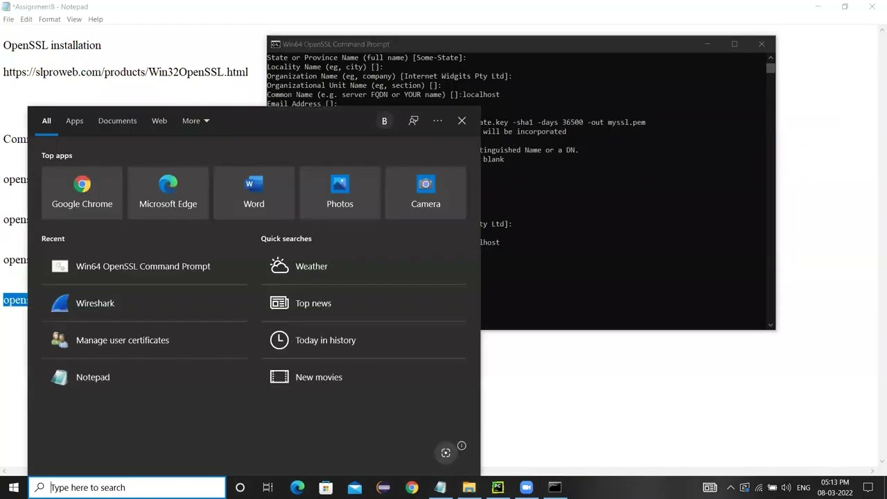 Securing the basic web server using the Python SSL library