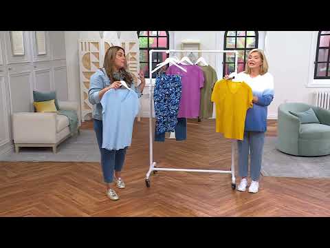 Denim & Co. Essentials Linen Blend Dolman Sleeve Top w/ Smocking on QVC