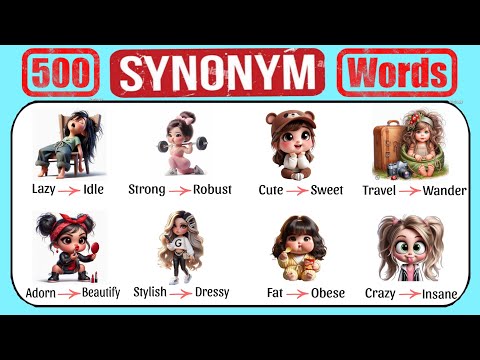 Master 500 Synonym Words With Pictures And Videos In 50 Minutes , Daily Used Synonyms .