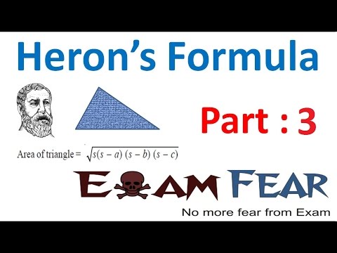 Examples: Area of a Triangle using Heron's Formula Video Lecture - Class 9