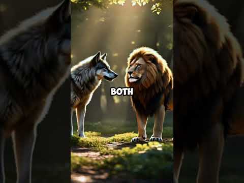 The Wolf 🐺 🐾 & The Lion 🦁— A Wild Survival Encounter #storytime #inspiration #lifelessons