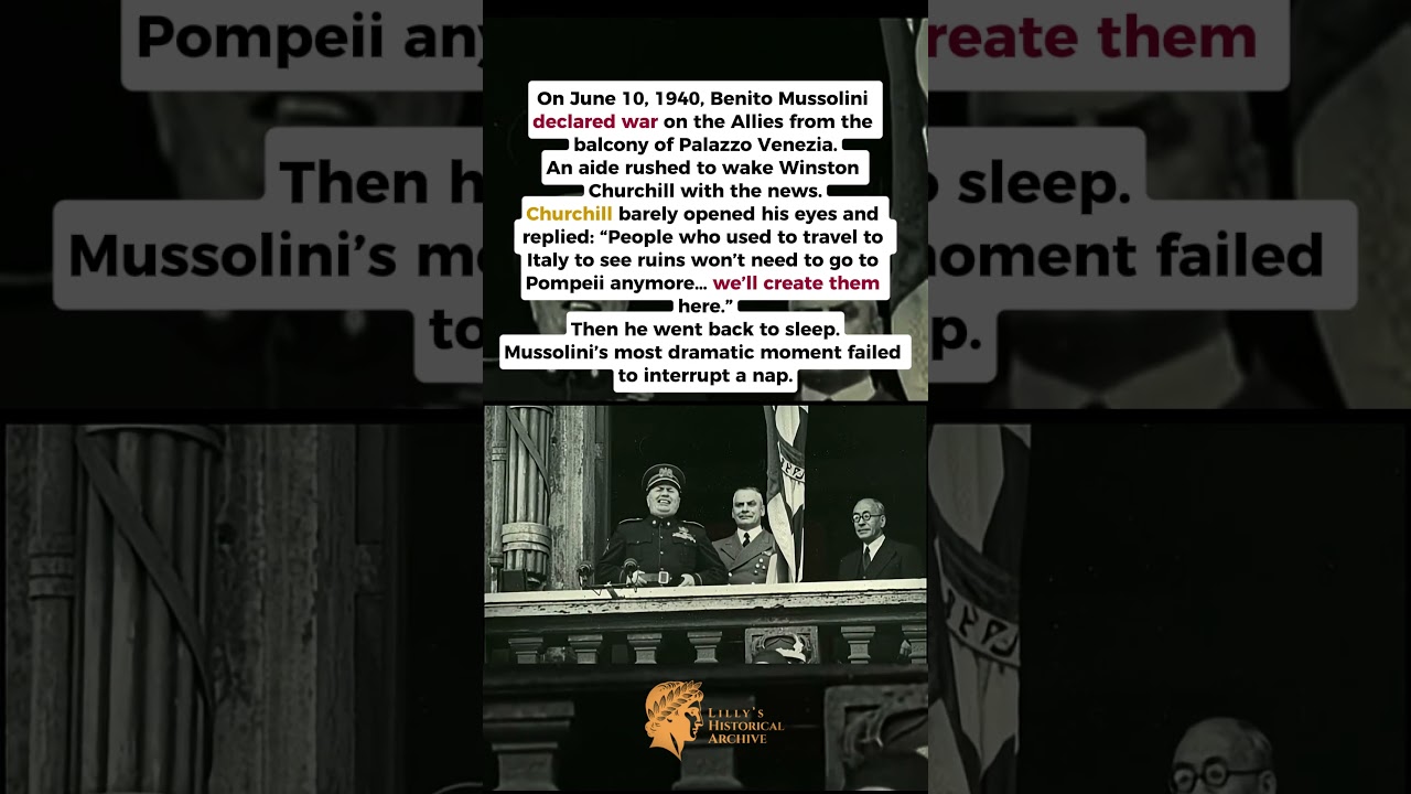 Churchill’s Savage Reply to Mussolini’s War Declaration | #historydocuments