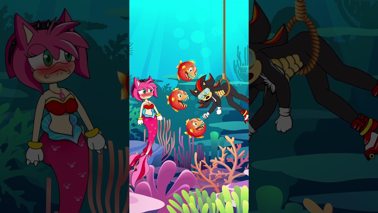 Mermaid Amy taught Sonic and Shadow a lesson! | #sonic #sonicmovie2D #sonicthehedgehog