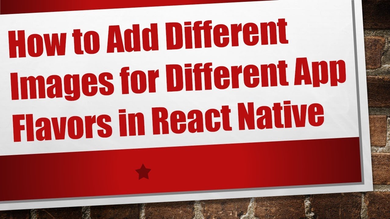 How to Add Different Images for Different App Flavors in React Native