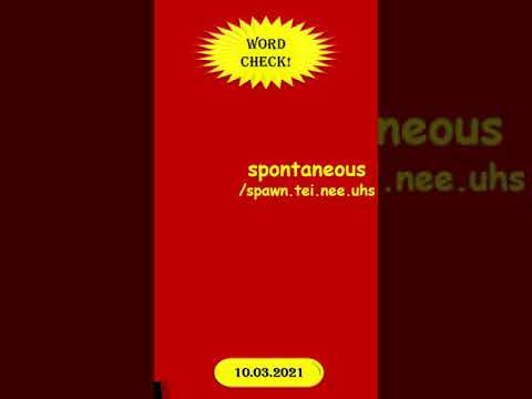 Spontaneous - English Vocabulary