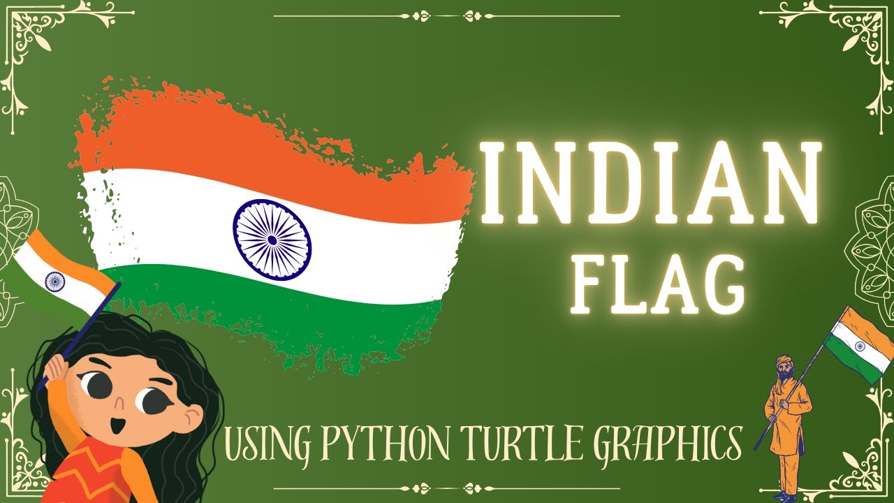Draw Indian Flag Using Python Turtle Graphics | Step-by-Step Tutorial for Beginners | python