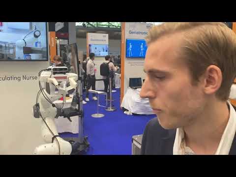 Lukas Bernhard explains the Auto-navigating Robotic Operating Room Assistance (AURORA)