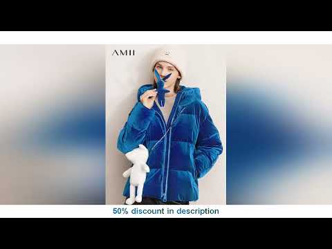 AMII Minimalism Down Jackets Women 2024 Winter Commuter Elegant Solid Thicken Warm Loose Coats Ca