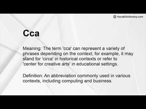 Cca Meaning