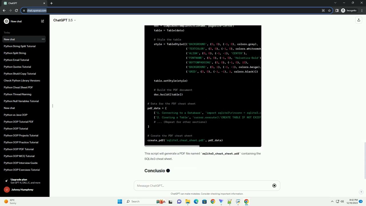 python sqlite3 cheat sheet pdf