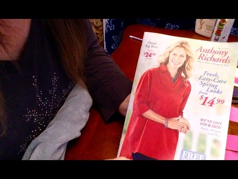 Flipping Thru Anthony Richards Catalog, ASMR Whispers, Chewing Gum, Soft Feather
