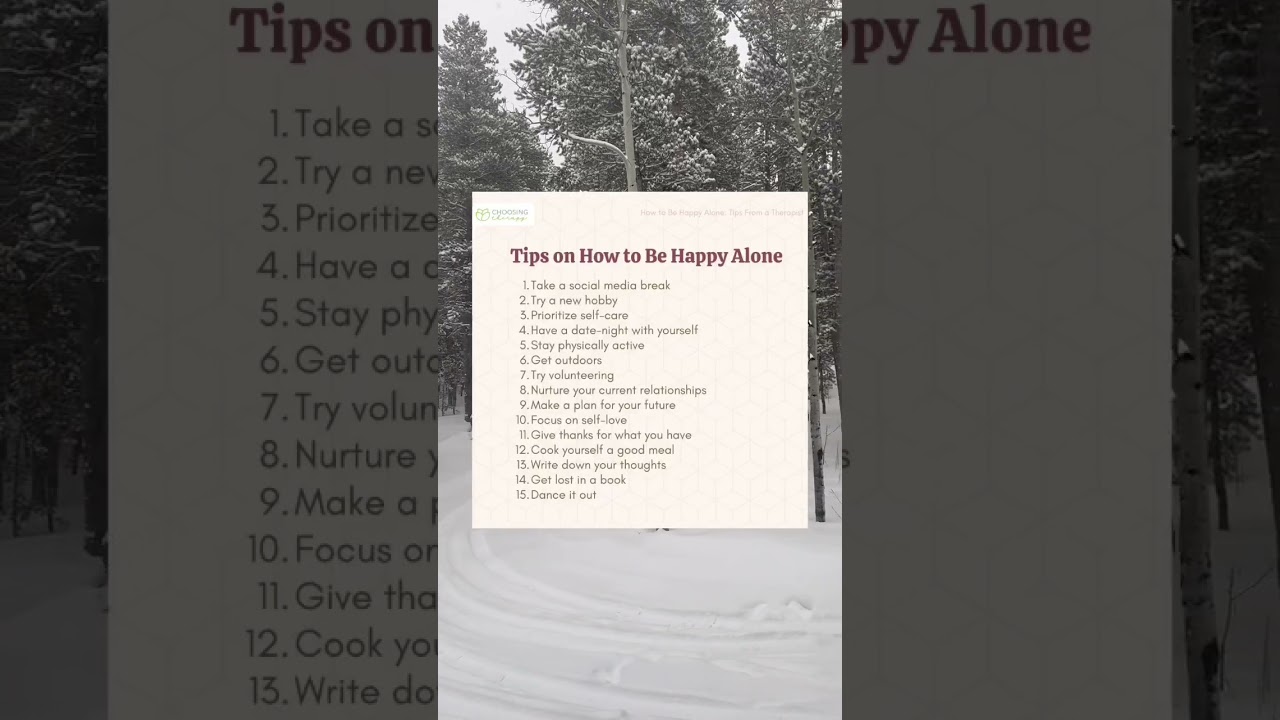 How to be happy alone: tips from a therapist