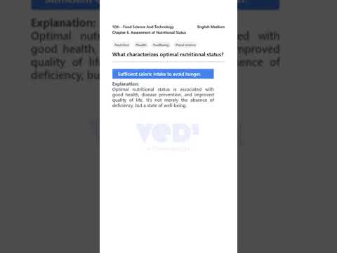 Optimal Nutritional Status Quiz
