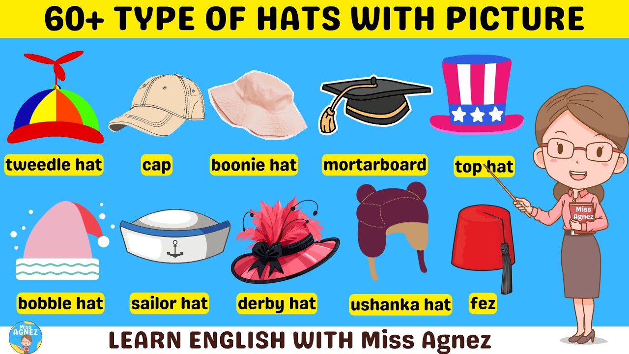 Hat is Not Always Hat | 60+ Type of Hats with Names & Picture | Fun Learning English with Miss Agnez