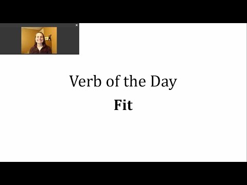 Verb of the Day - Fit