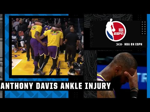 Anthony Davis had to be carried off of the court after an apparent ankle injury ๐ฅบ | NBA on ESPN