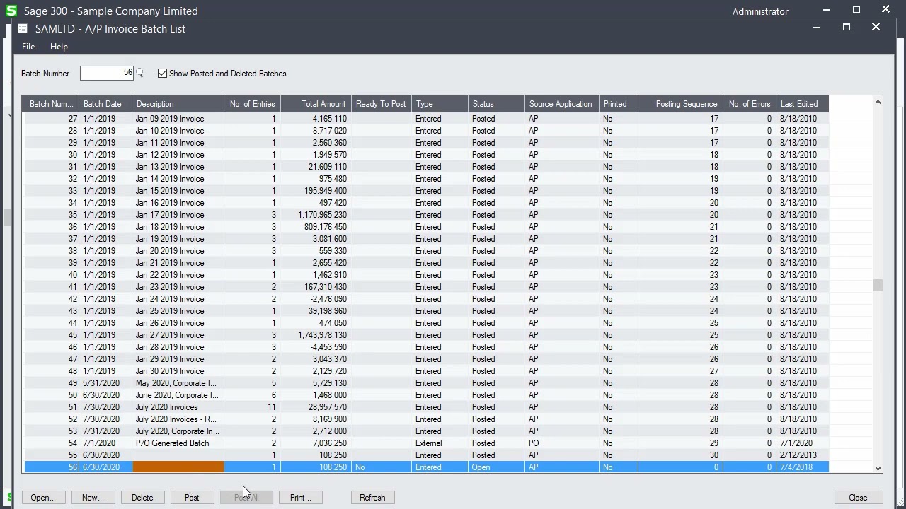 Batch Listing Report in AP