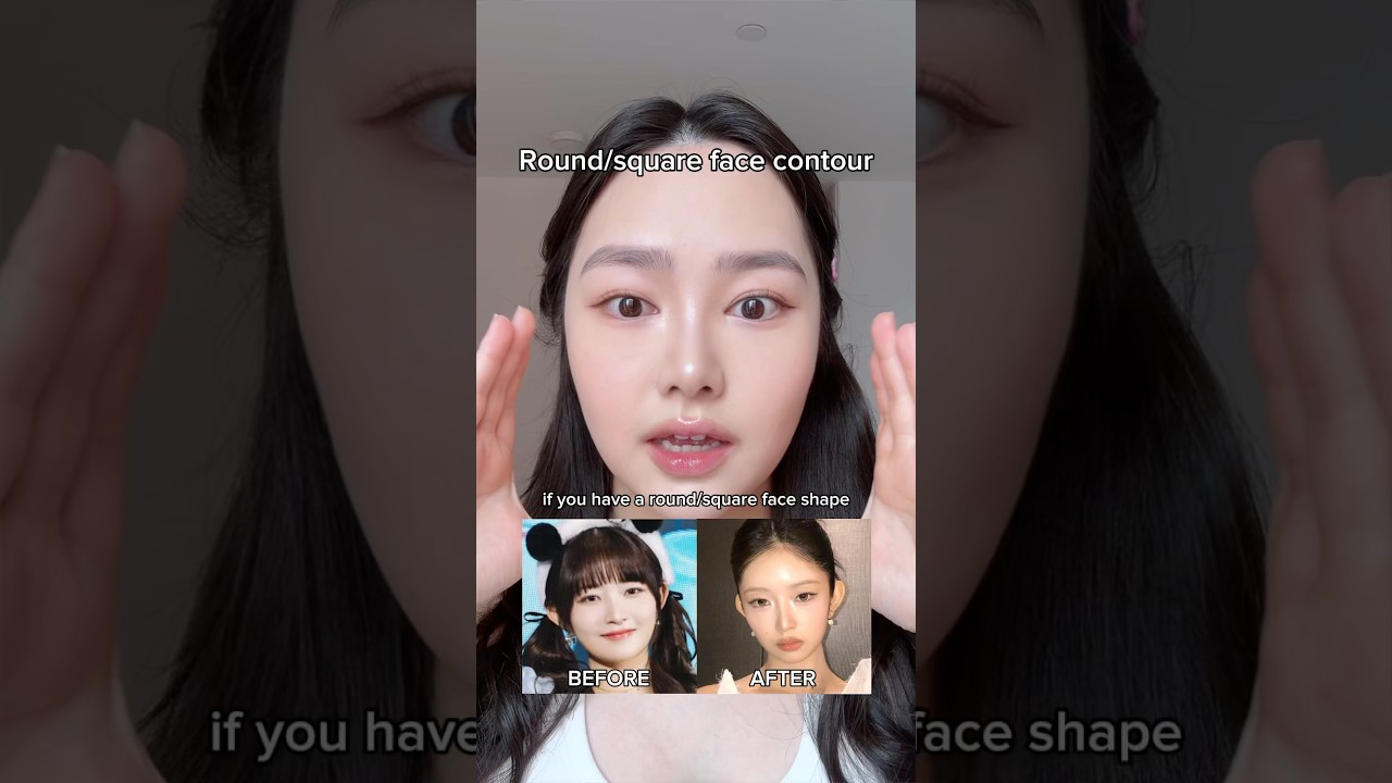 Round/ square face contour tutorial #makeuptips #makeuphacks #contour #contouring #makeuptutorial