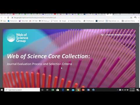 Web of Science | Web of Science Core Collection | Master Journal | Clarivate Analytics | WoS