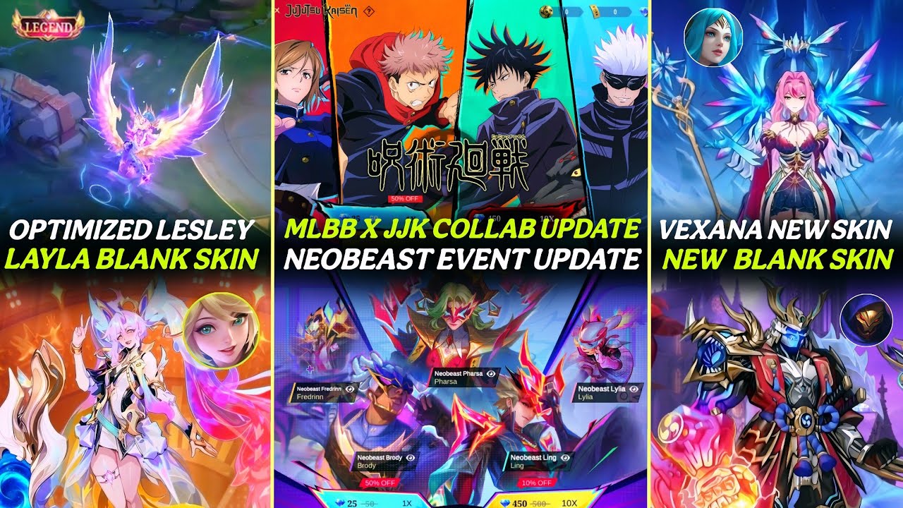 JJK & Neobeast Update | Layla Anniversary | Lesley Legend Optimized | All Blank Skins