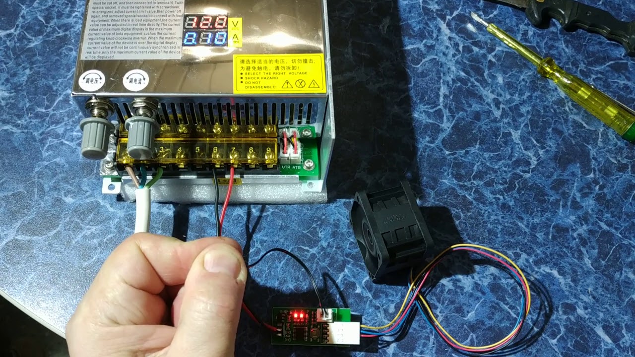 DC 12V PWM Temperature Detector Probe Controller 4-Wire Temperature Fan Speed Controller