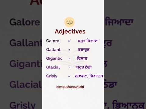 Most important Adjectives|English to Punjabi translations|Ielts |Rare adjectives|