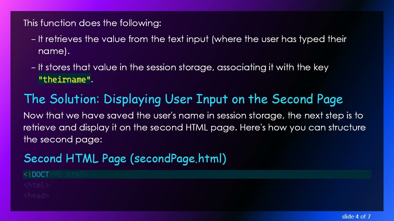 How to Pass a Variable Between HTML Pages Using JavaScript
