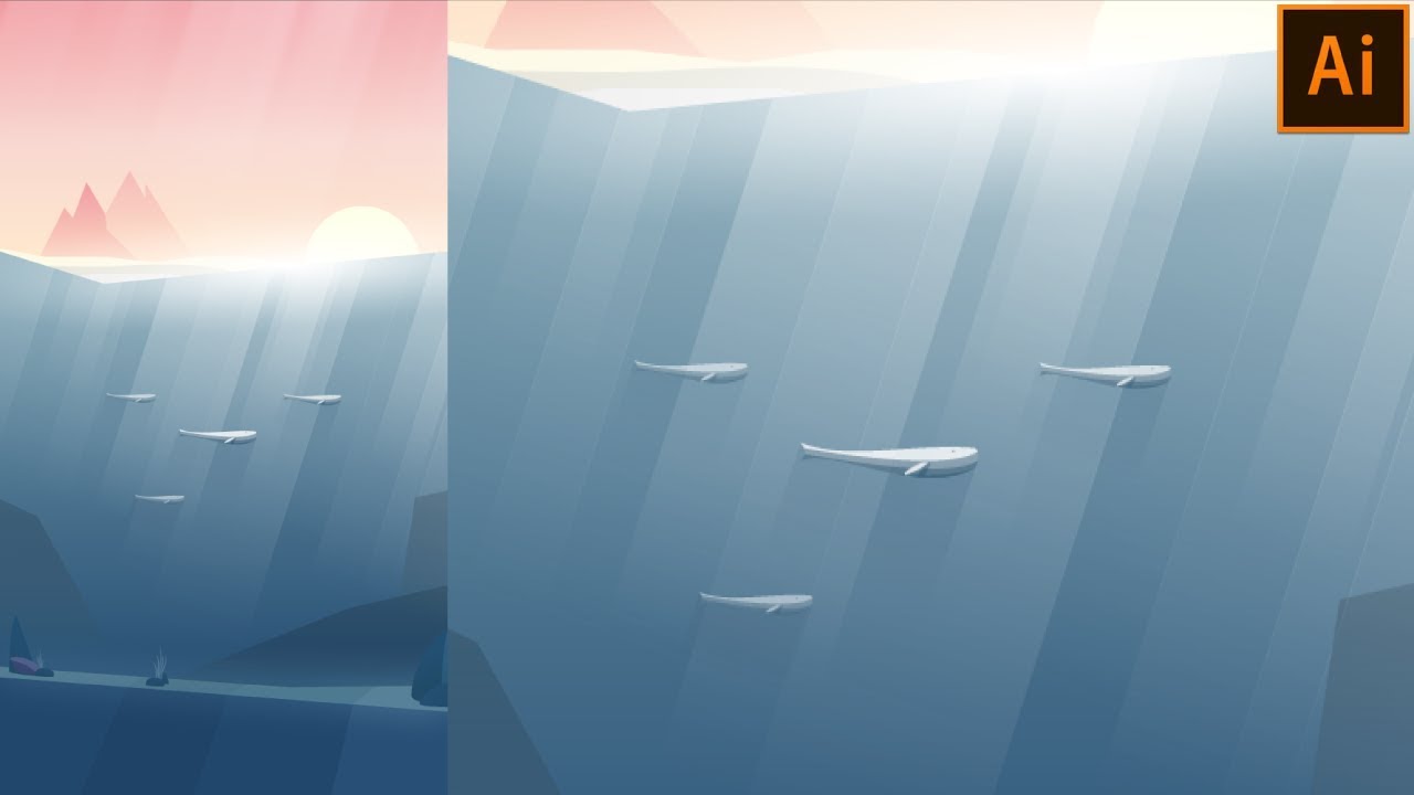 Underwater Vector Illustration | Adobe Illustrator Tutorial